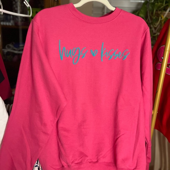 Port and Company | Tops | Hugs And Kisses Puff Print Sweatshirt | Poshmark